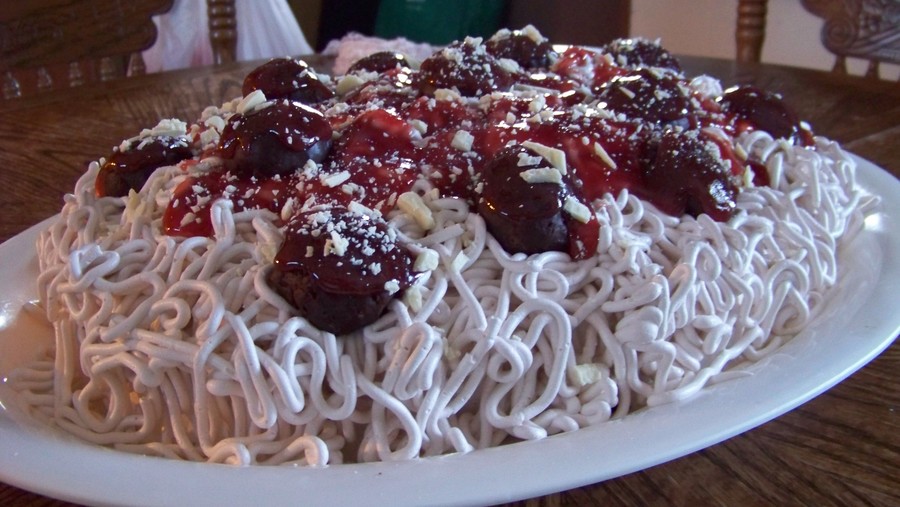 Spaghetti & Meatballs Cake - CakeCentral.com
