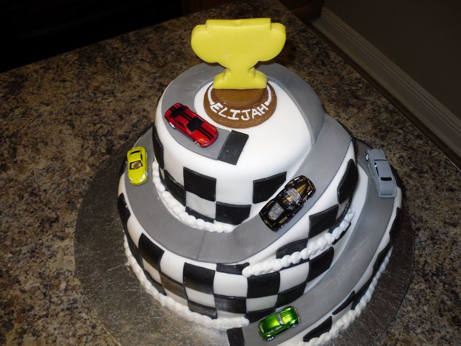 Racecar Trophy Cake - CakeCentral.com