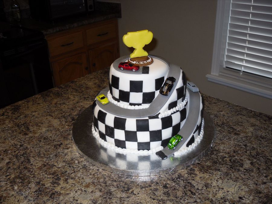 Racecar Trophy Cake - CakeCentral.com