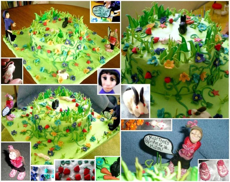 Over Grown Grass Birthday Cake - CakeCentral.com