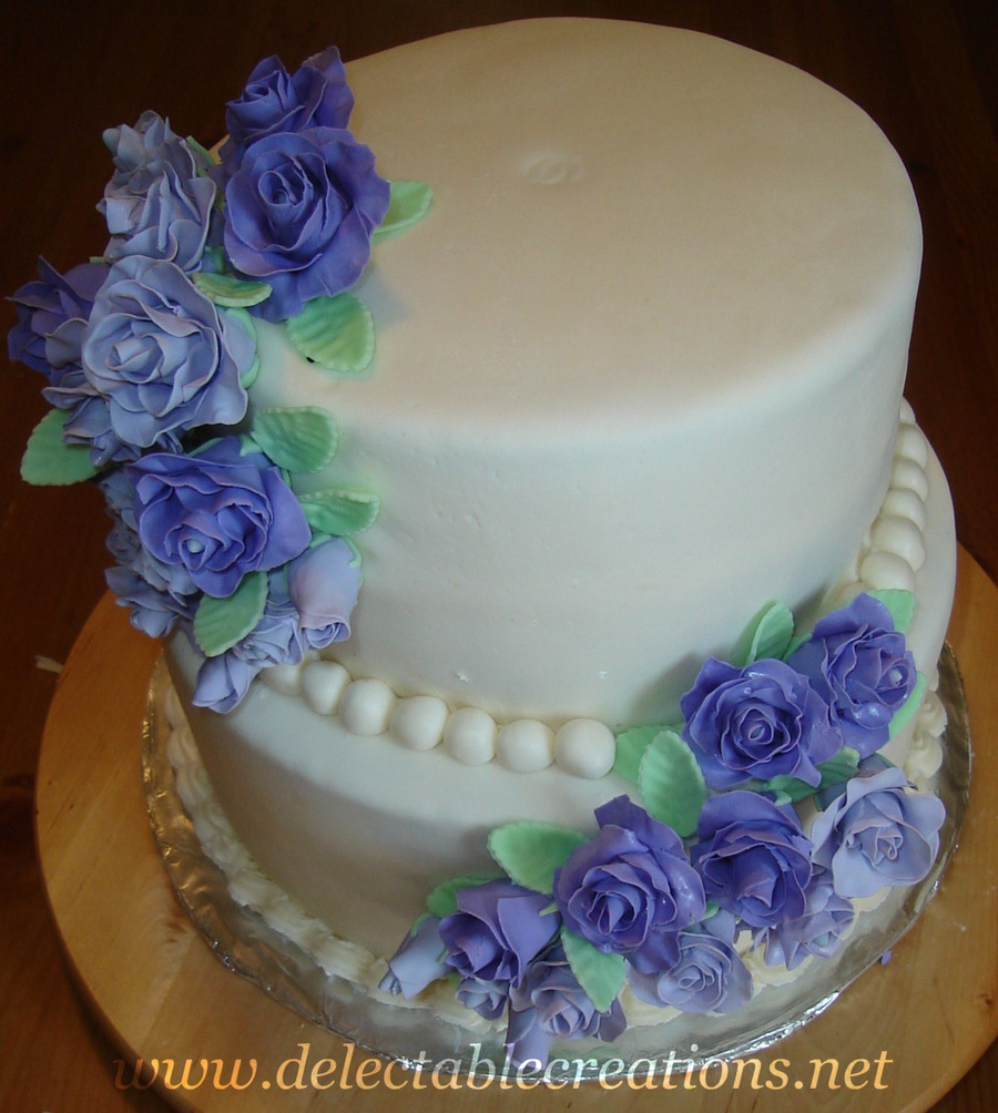 White Fondant Wedding Cake - CakeCentral.com