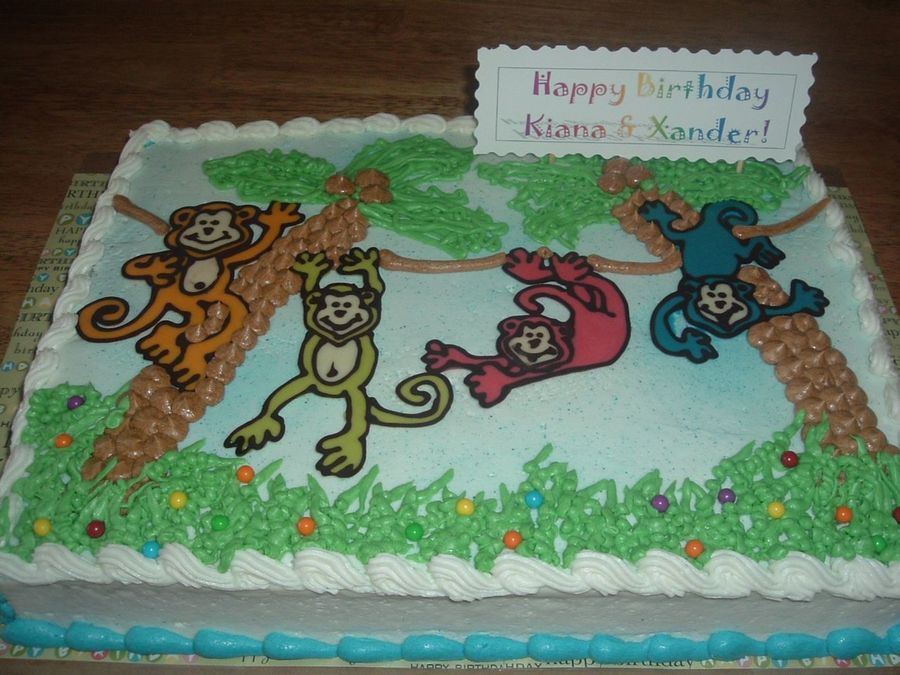Neon Monkey Cake - CakeCentral.com