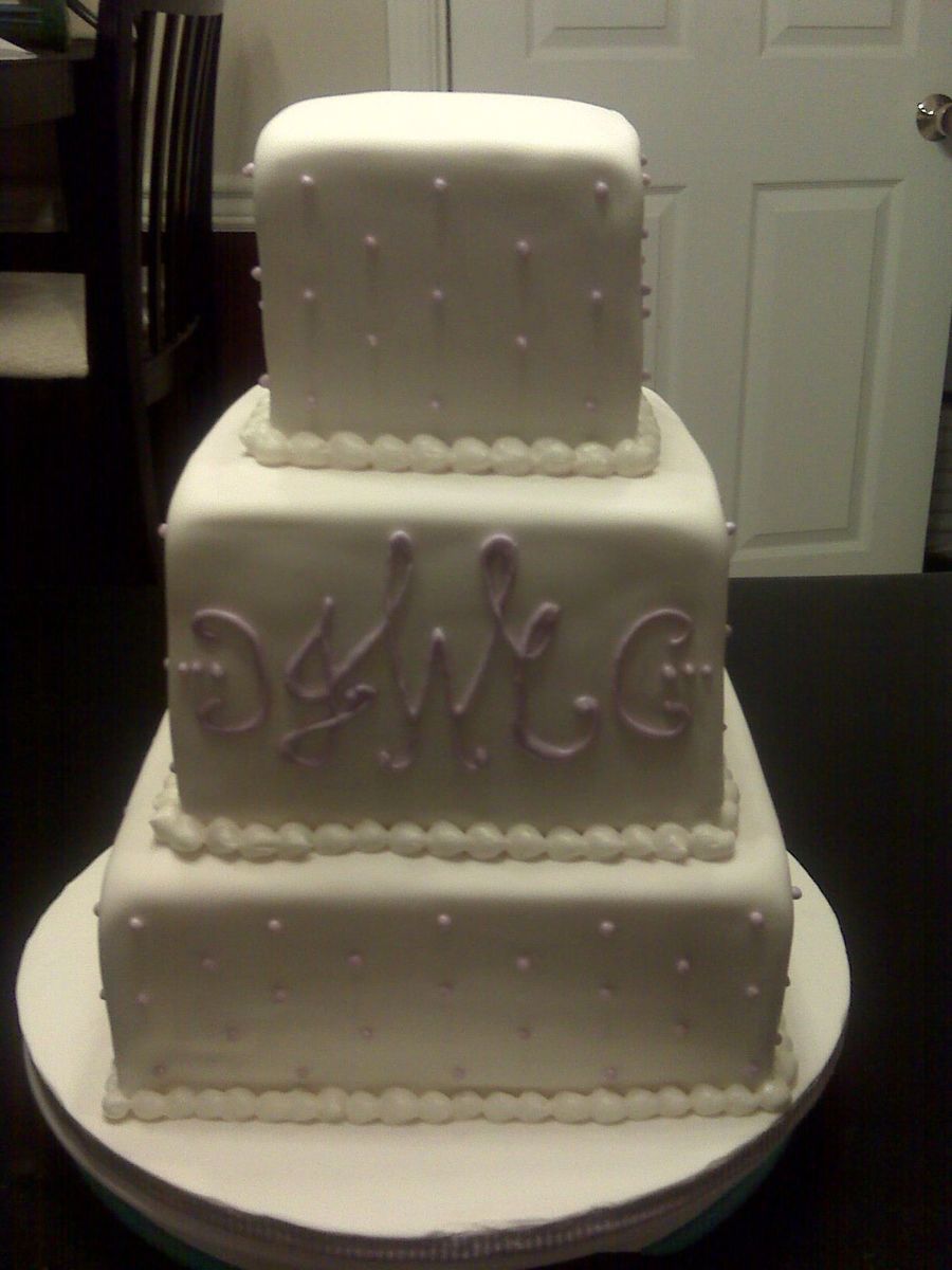 Purple Monogram Cake - CakeCentral.com