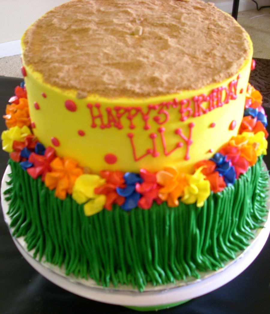Hula Skirt Cake - CakeCentral.com