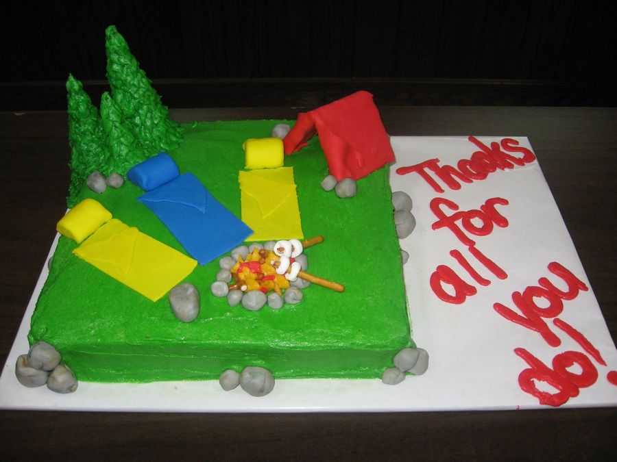 Camping Thank You Cake For Cub Scouts Leaders - CakeCentral.com