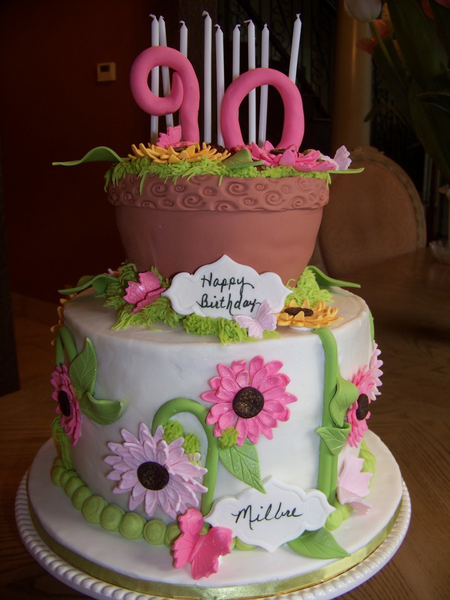 Flower Pot Birthday Cake - CakeCentral.com