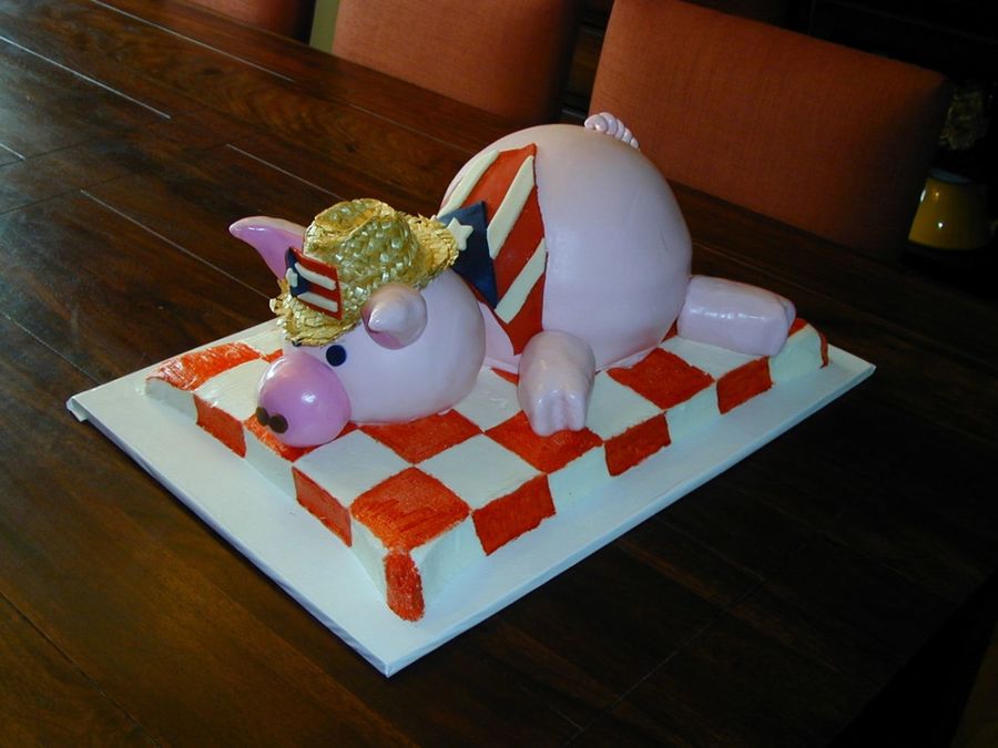 Pig Roast Cake - Side View - CakeCentral.com