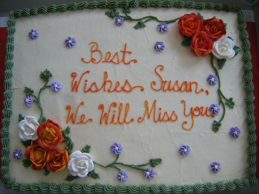 Goodbye Cake With Roses - CakeCentral.com
