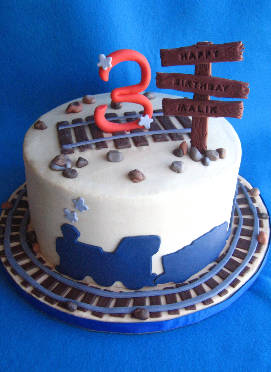 Rustic Train Birthday Cake - CakeCentral.com