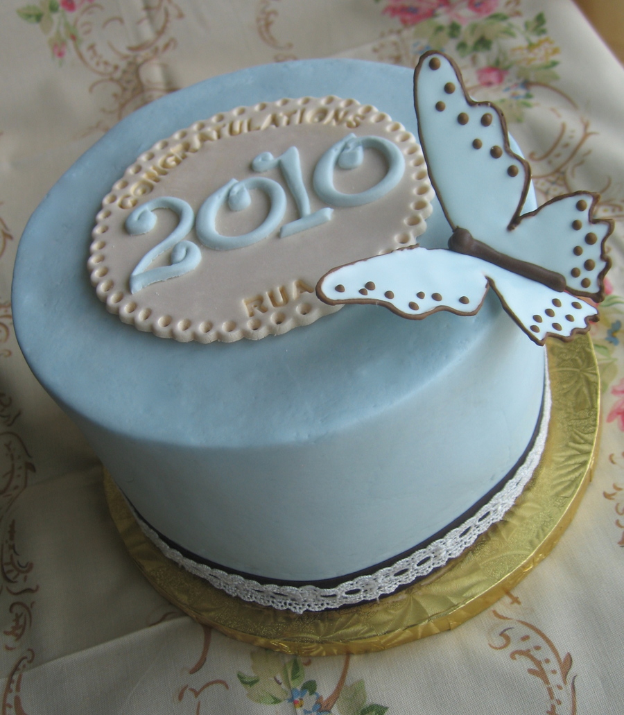Vintage Inspired Graduation Cake - CakeCentral.com