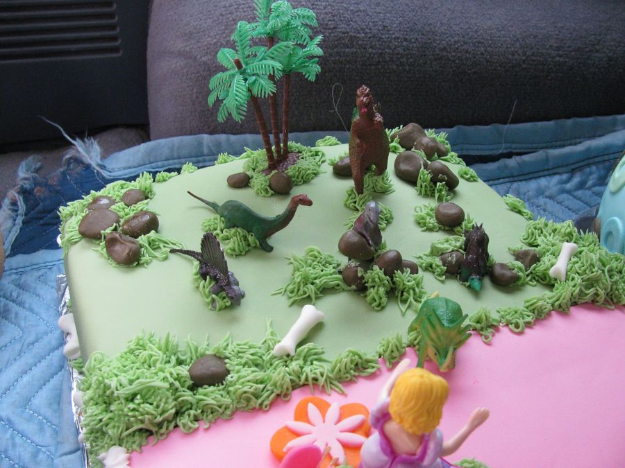 Combo...dinosaur & Princess Cake - CakeCentral.com
