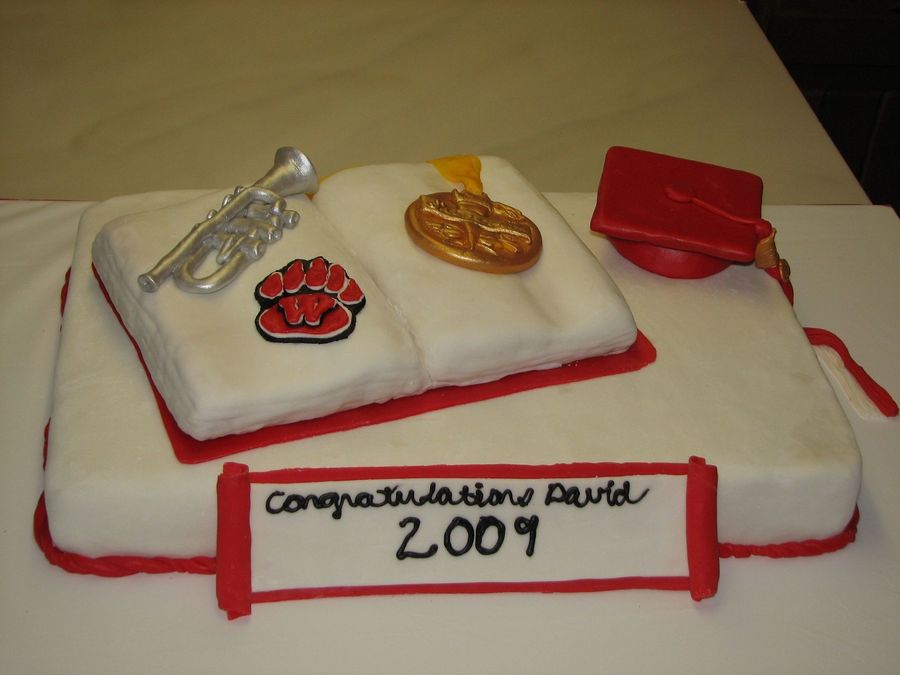 Open Book Fondant Graduation Cake - CakeCentral.com