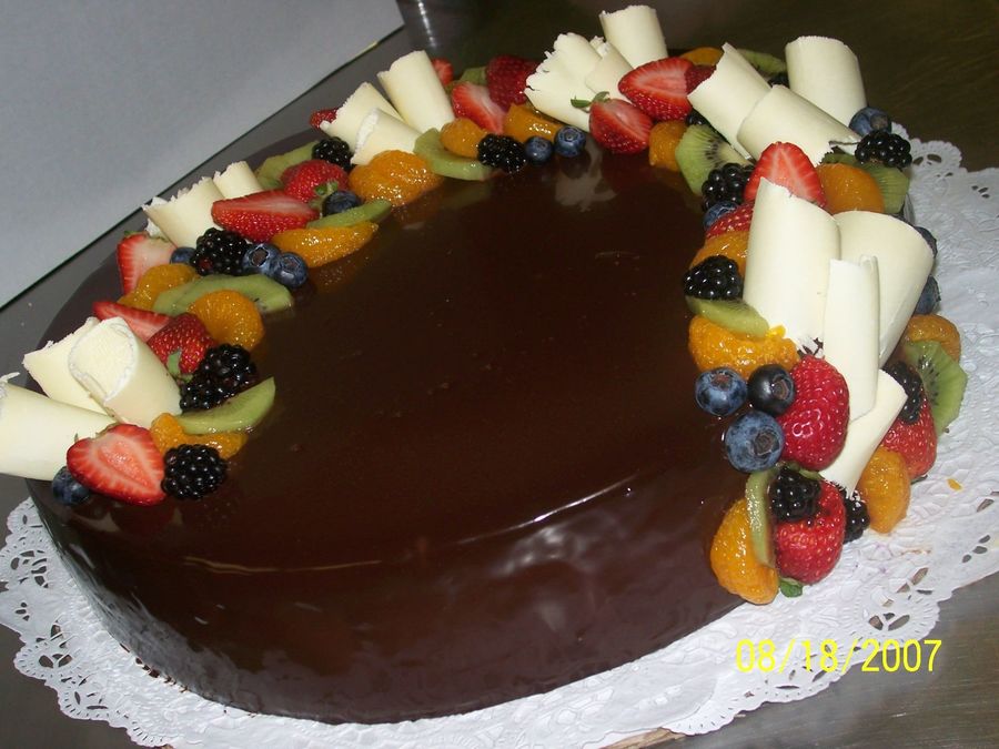 Fruit And Chocolate Curls Cascade - CakeCentral.com