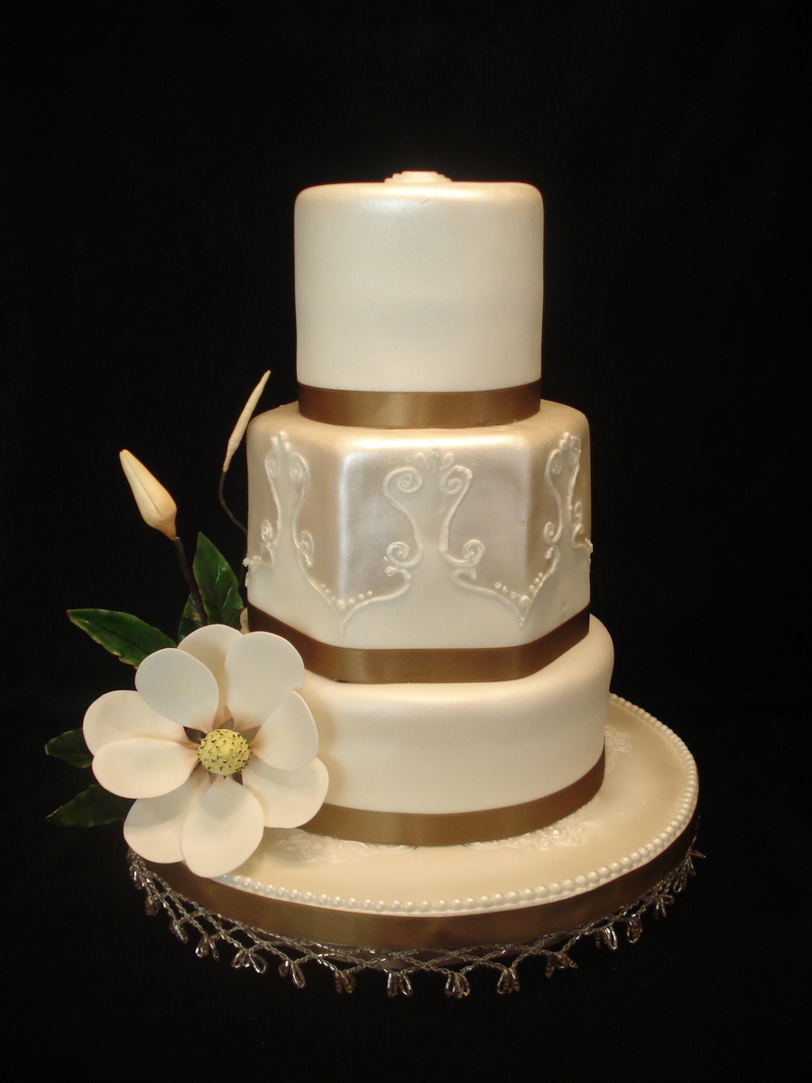 Magnolia Wedding Cake - CakeCentral.com