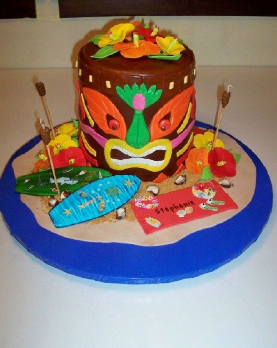 Tiki God Luau Cake - CakeCentral.com
