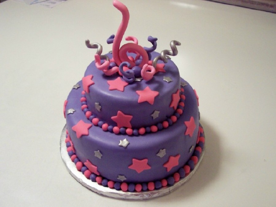 Pink & Purple Star Cake - CakeCentral.com