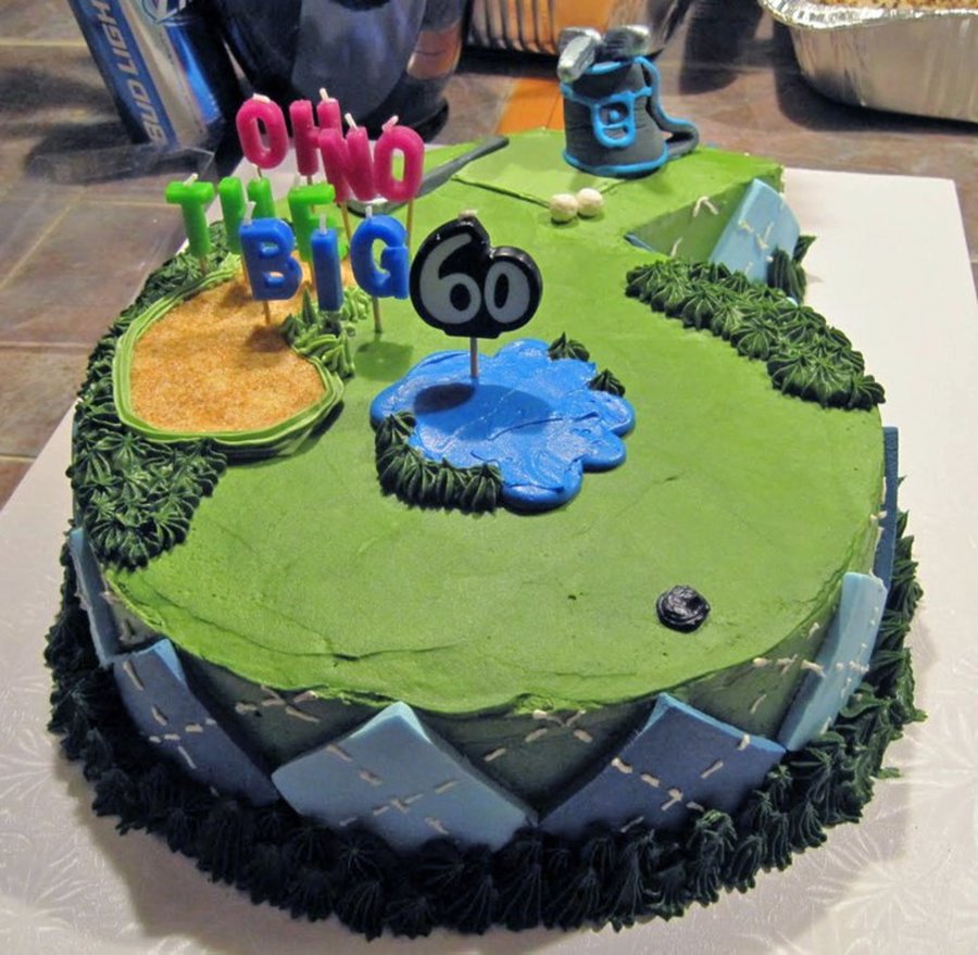 60-Golf Course Cake - CakeCentral.com