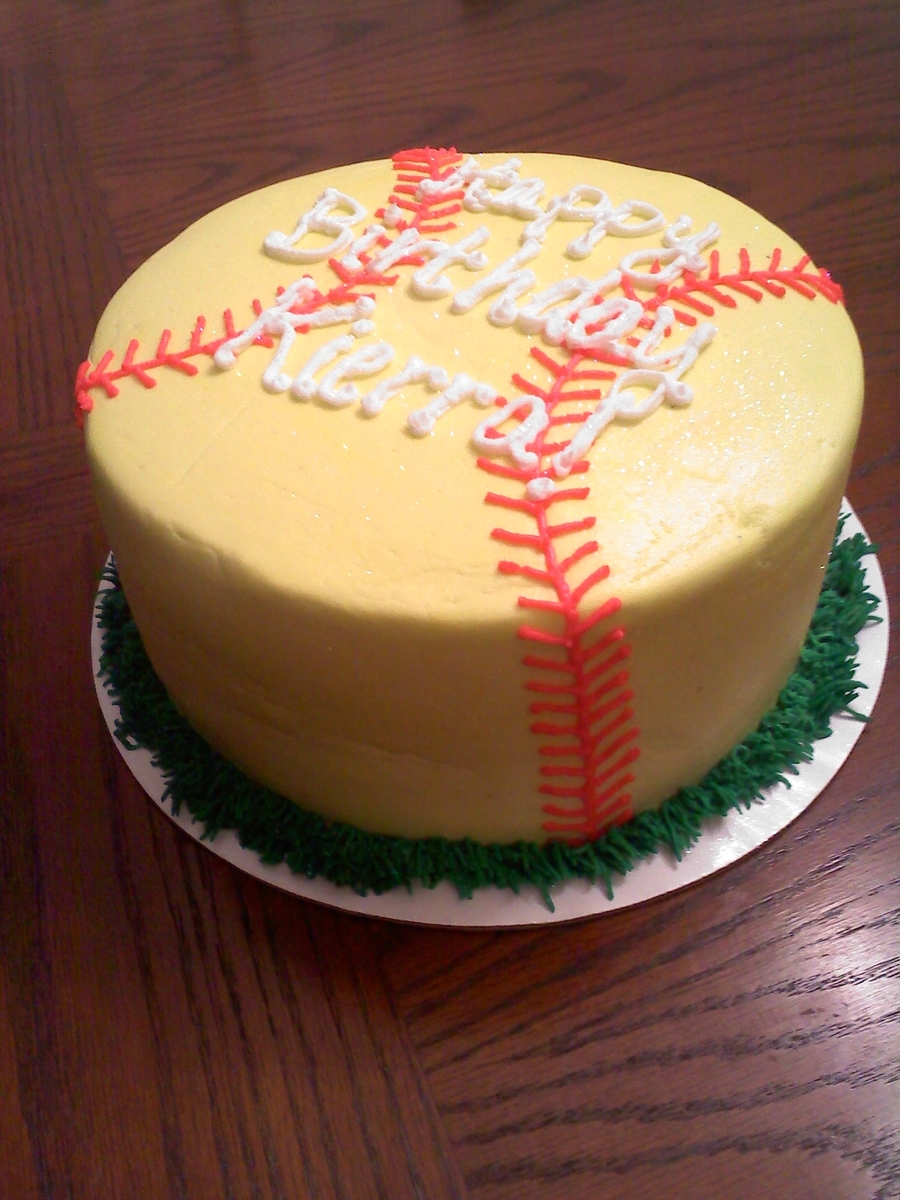 Softball Birthday Cake - CakeCentral.com
