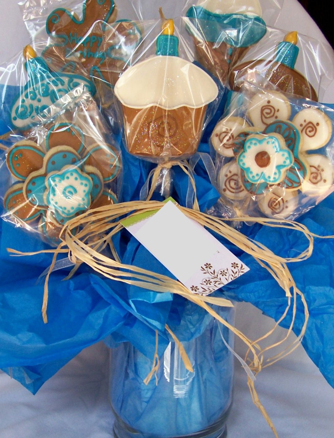 Bright Blue Birthday Bouquet - CakeCentral.com
