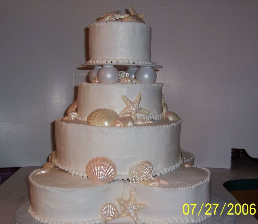 Seashell Wedding Cake - CakeCentral.com