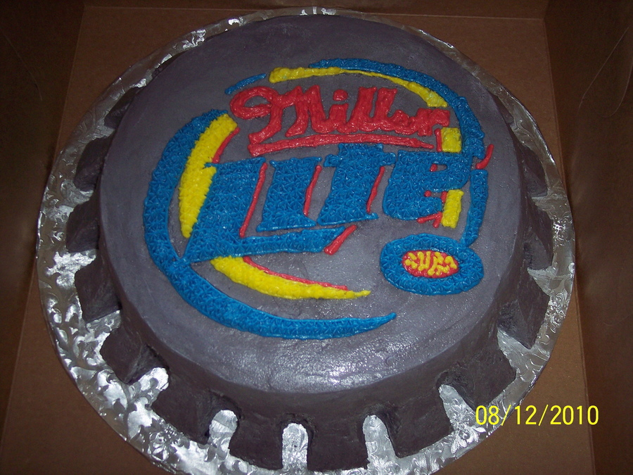 Miller Lite Bottlecap Cake - CakeCentral.com