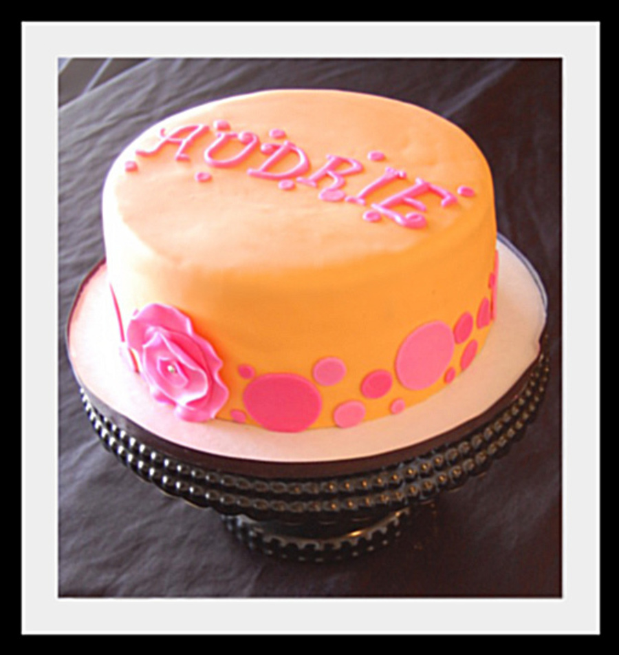 Orange And Pink Birthday Cake - CakeCentral.com