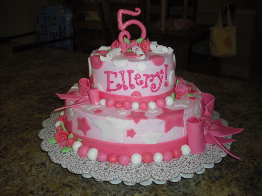 Pink Little Girl Birthday Cake - CakeCentral.com