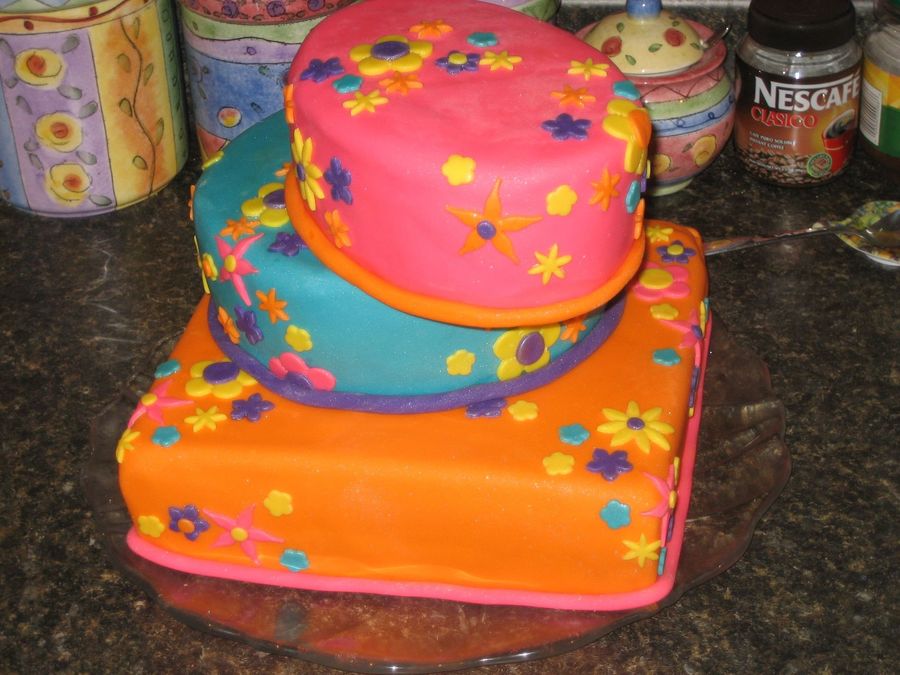 Neon Birthday Cake - CakeCentral.com