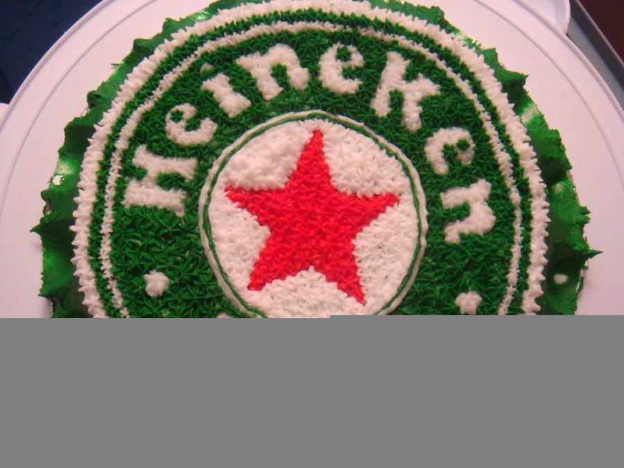 Heineken Beer Bottle Cap Cake - CakeCentral.com
