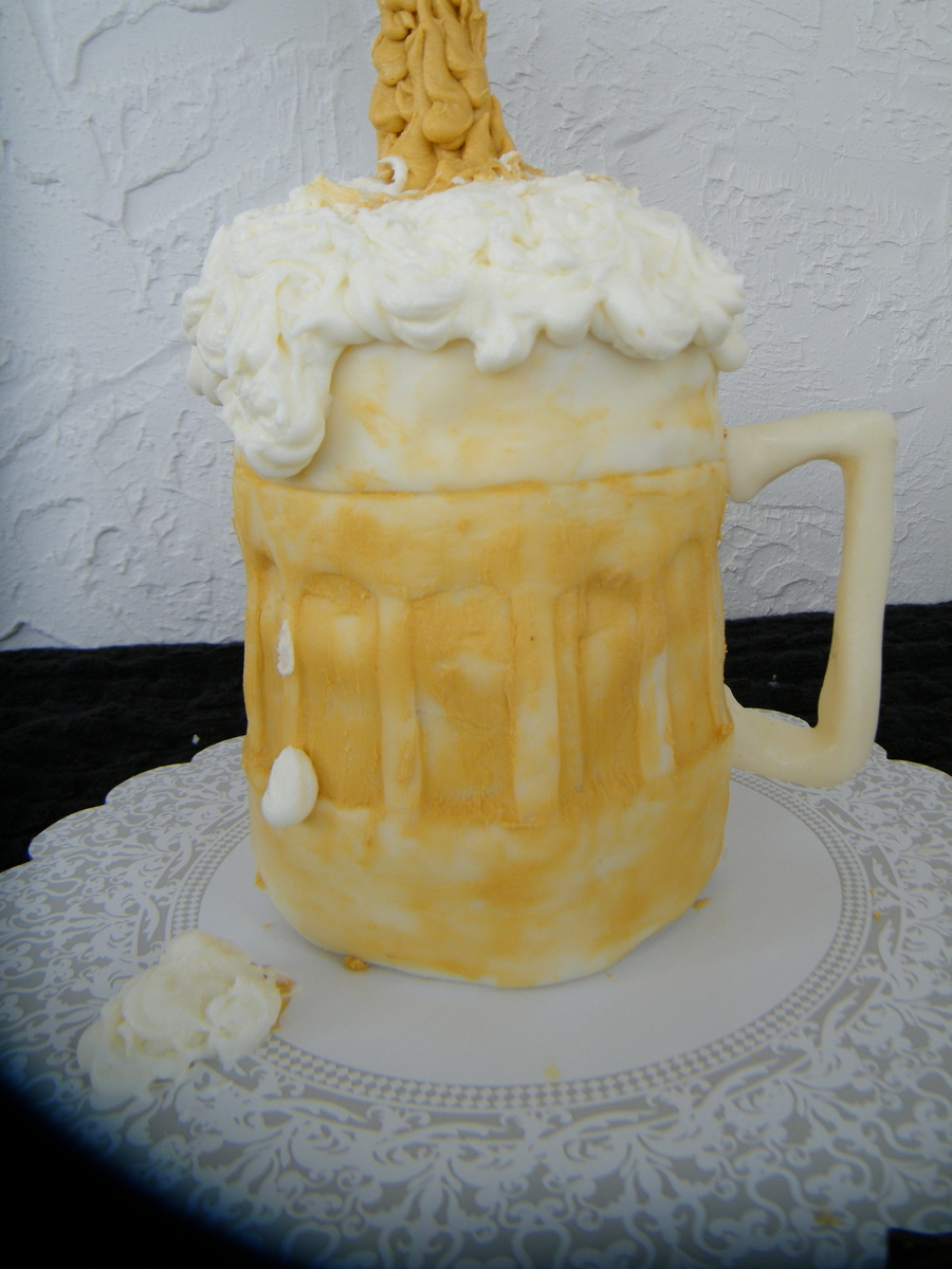 Heineken Pouring Beer Mug Cake - CakeCentral.com