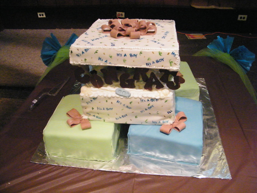 Baby Shower Gift Box Cake - CakeCentral.com