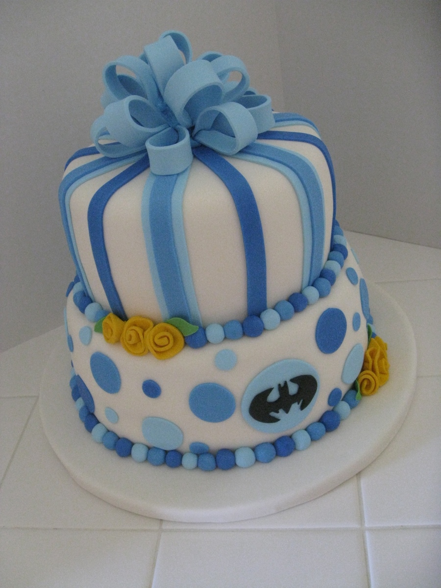 Baby Shower Cake With Batman - CakeCentral.com