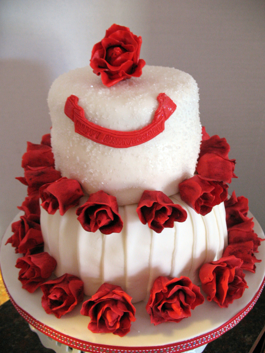Red Rose 30Th Anniversary Cake - CakeCentral.com