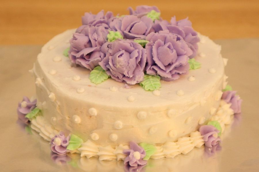 Purple Rose Cake - CakeCentral.com