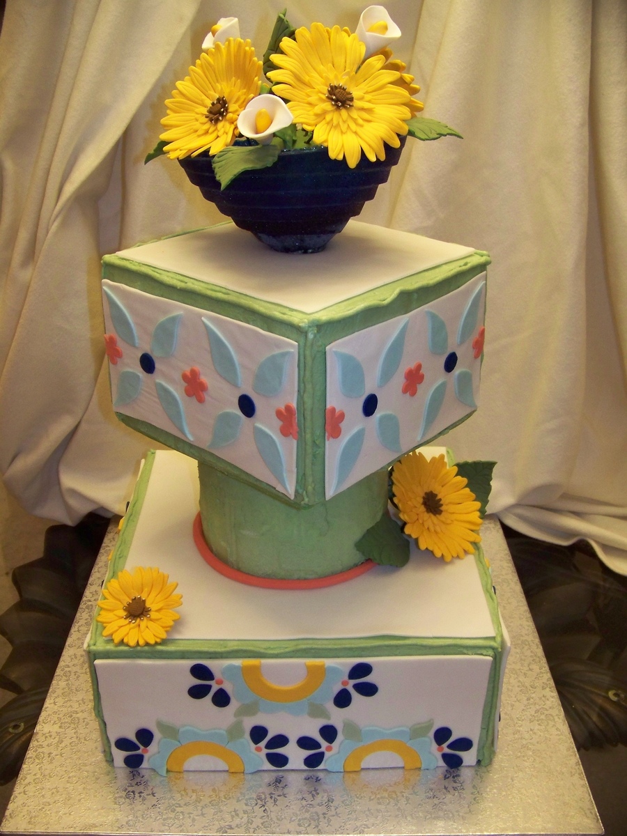 Talavera Tile Wedding Cake - CakeCentral.com