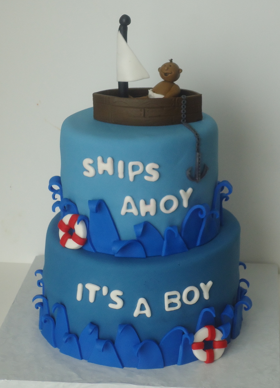 Sailor Baby Shower Cake - CakeCentral.com