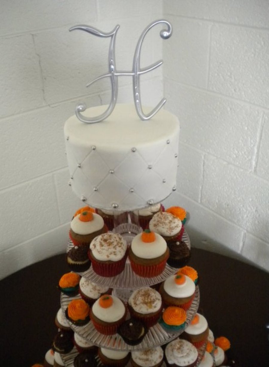 Fall Wedding Cupcake Tower - CakeCentral.com