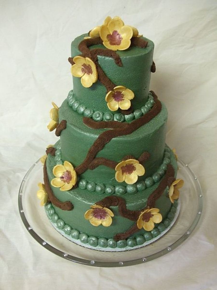 Sage Bridal Shower Cake - CakeCentral.com