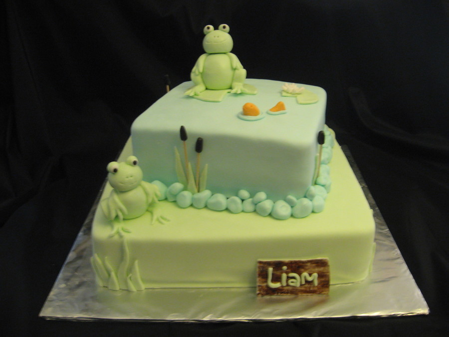Frog Baby Shower Cake - CakeCentral.com