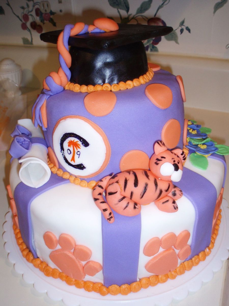 Clemson Graduation Cake - CakeCentral.com