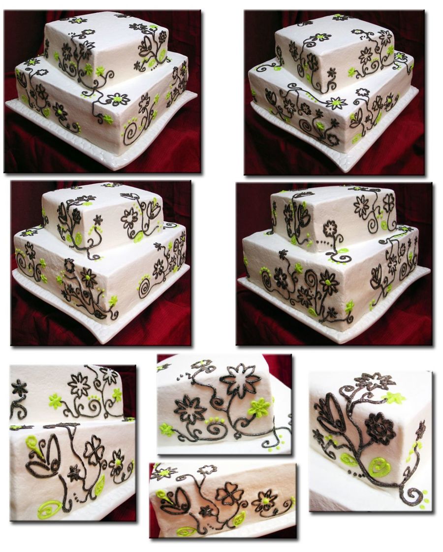 2 Tier Square Wedding Cake - Strawberry Cake With Buttercream Icing ...