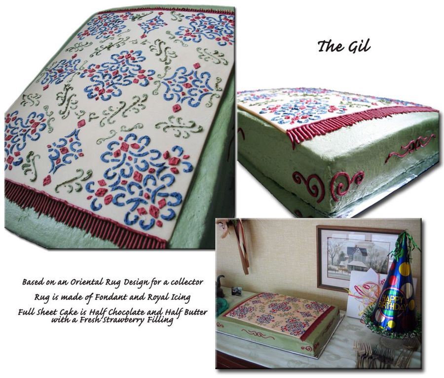 Oriental Rug Cake On A Full Sheet Cake - CakeCentral.com