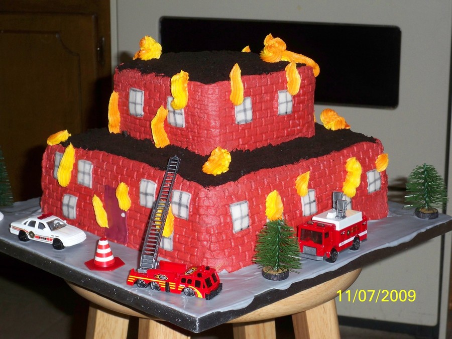 Burning Building - CakeCentral.com