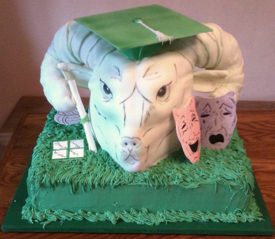 Ram Head Graduation Cake - CakeCentral.com