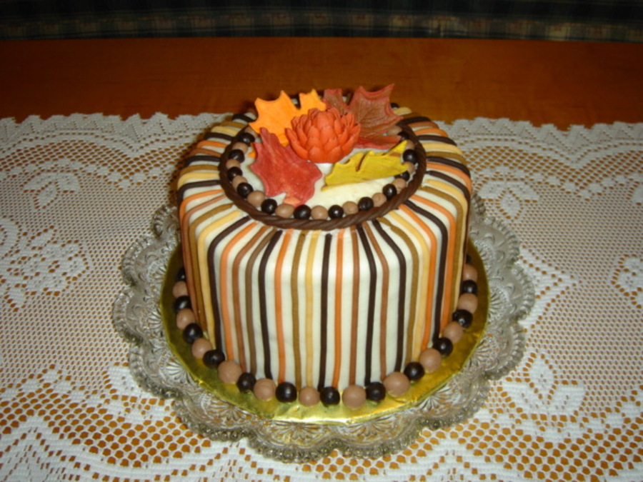 Fall Themed Birthday Cake - CakeCentral.com