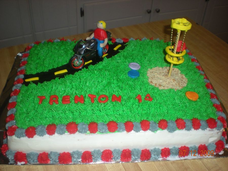 Motorcycle Disc Golf Cake - CakeCentral.com