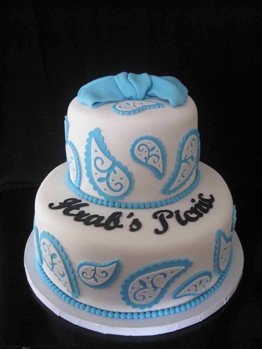 Blue Paisley Cake - CakeCentral.com