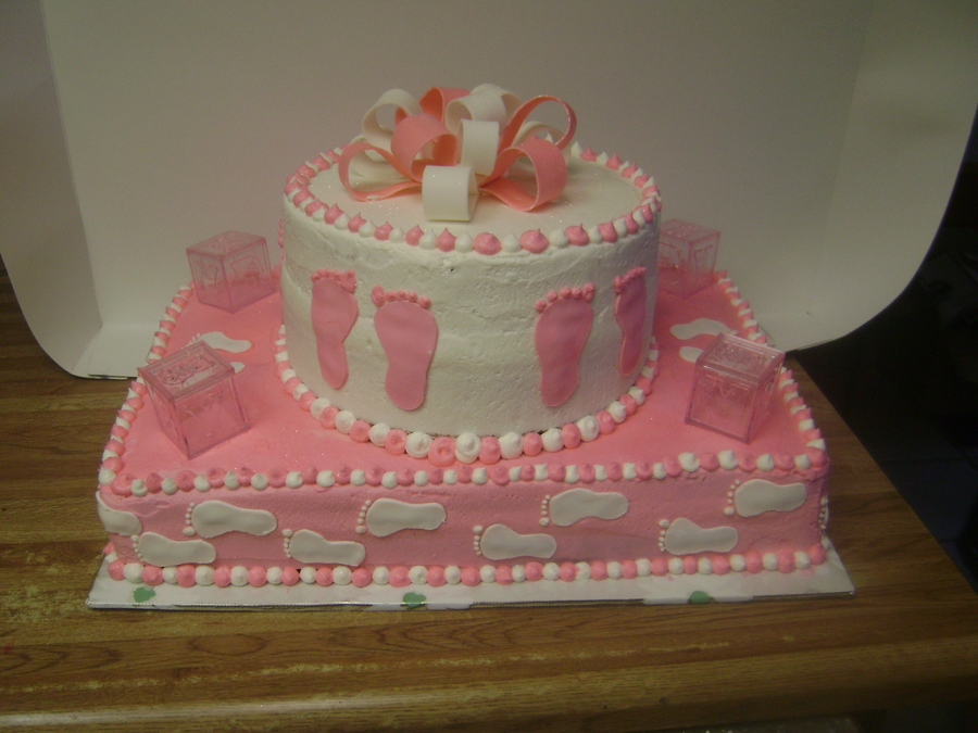 Baby Shower Foot Print Cake - CakeCentral.com