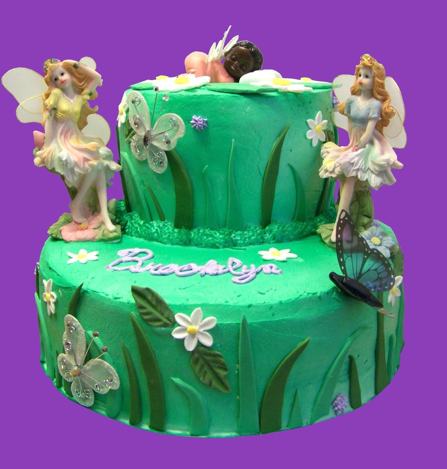 Fairy Baby Shower Cake - CakeCentral.com