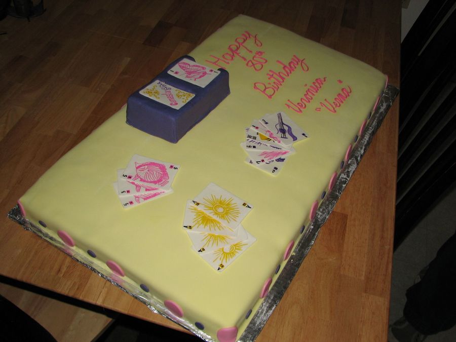 80Th Birthday/ Canasta Theme Cake - CakeCentral.com